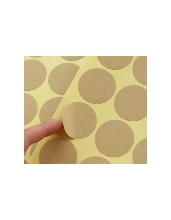 Sticker autocollant rond en kraft naturel pas cher